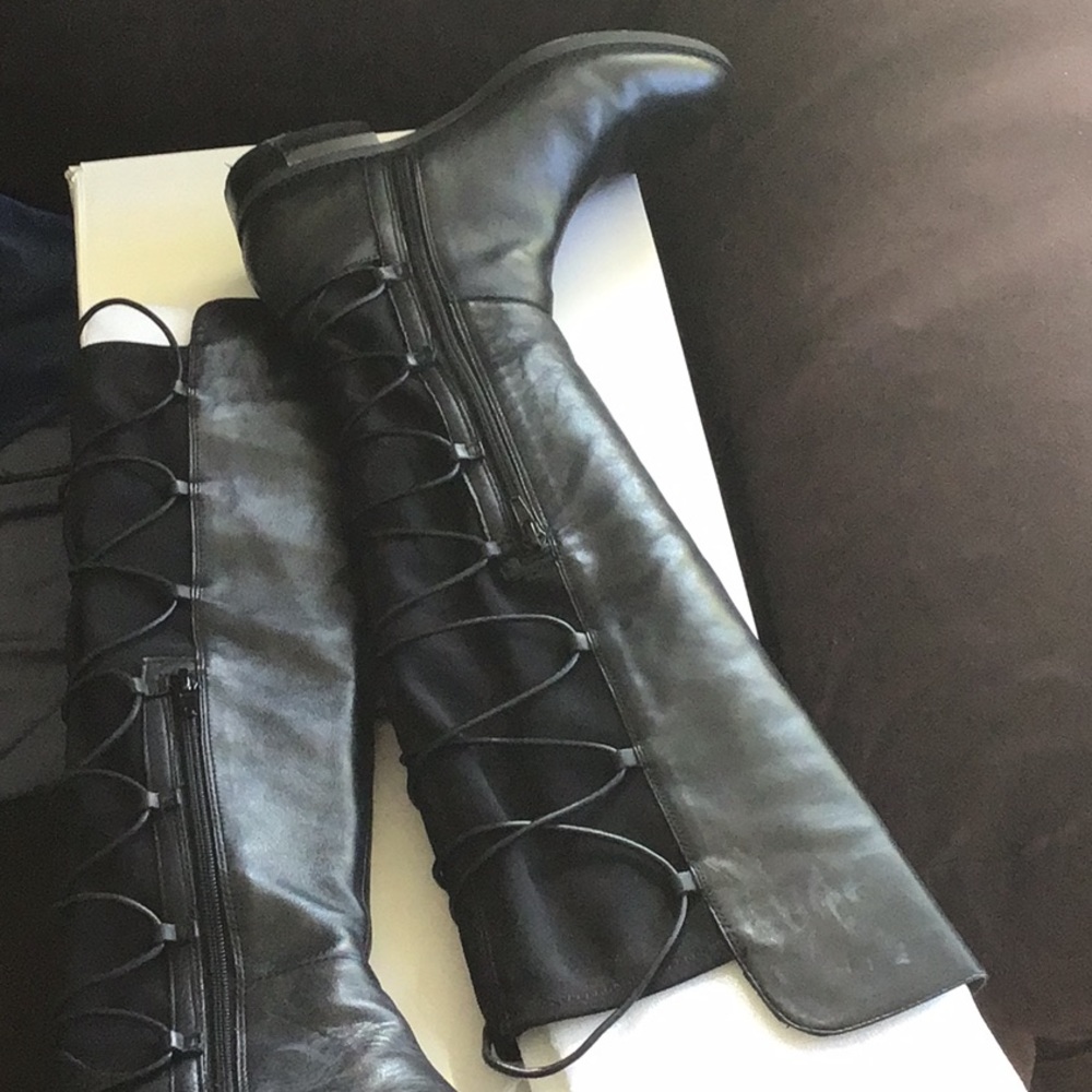 Vince Camuto Parole Corset Style Leather & Fabric Boo… - Gem